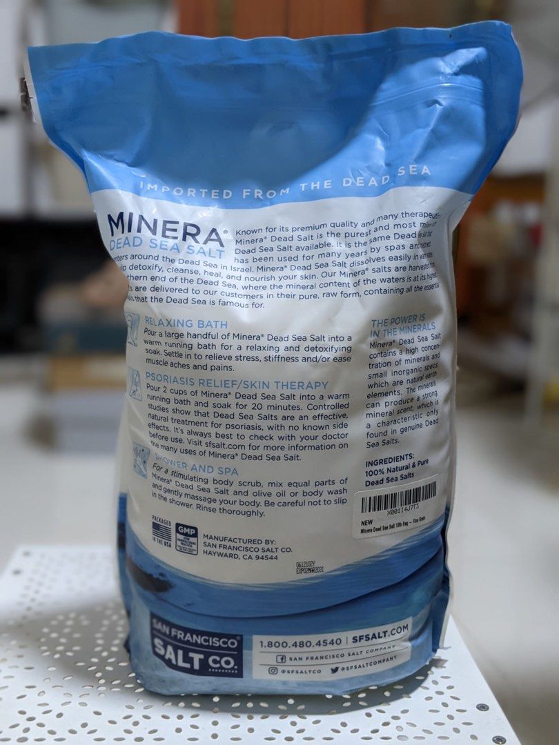 Minera Dead Sea Salt (10lbs / 4.53kg), Beauty & Personal Care, Bath ...
