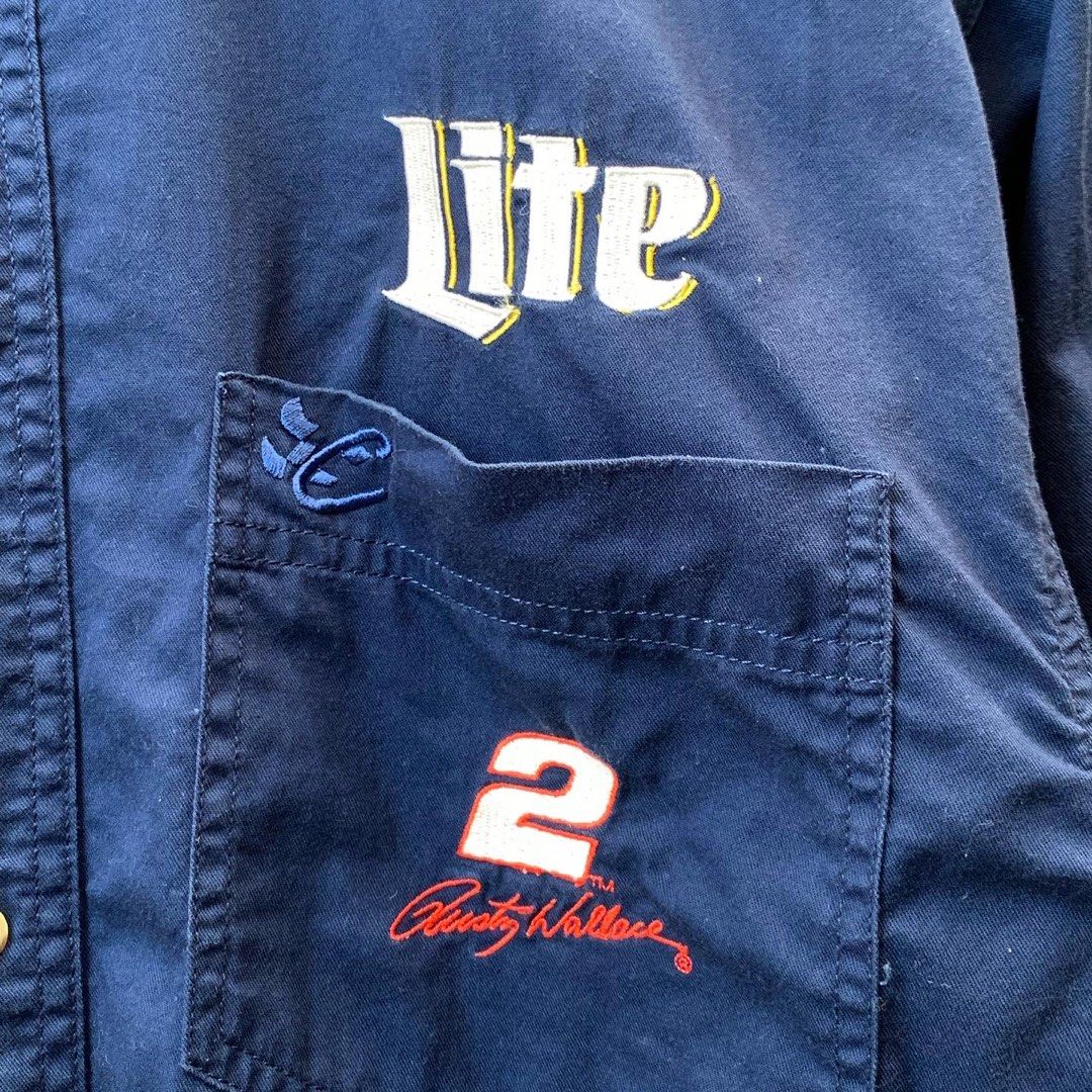 Nascar Rusty Wallace Button down LS, Men's Fashion, Tops & Sets, Formal ...