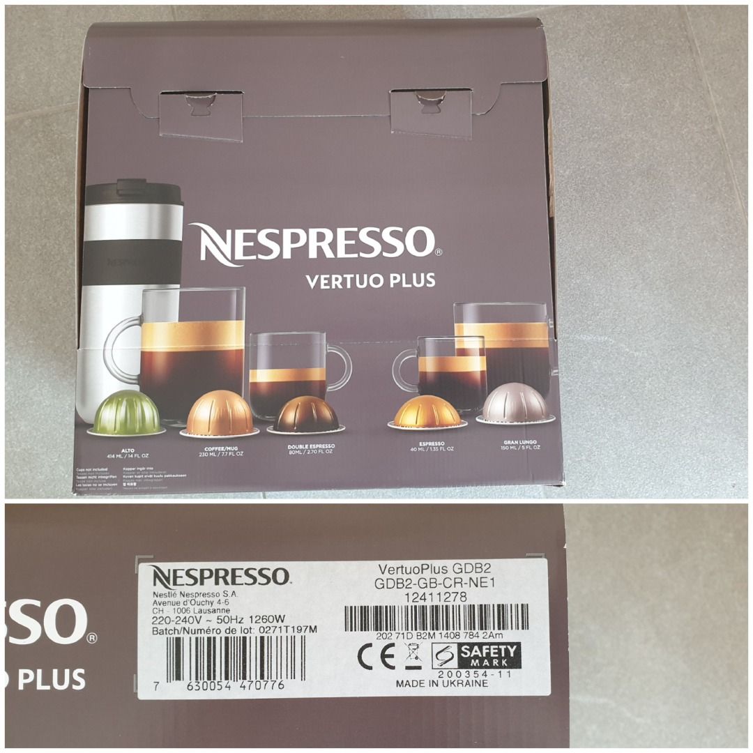 Nespresso Vertuo Plus Coffee Machine, TV & Home Appliances, Kitchen ...