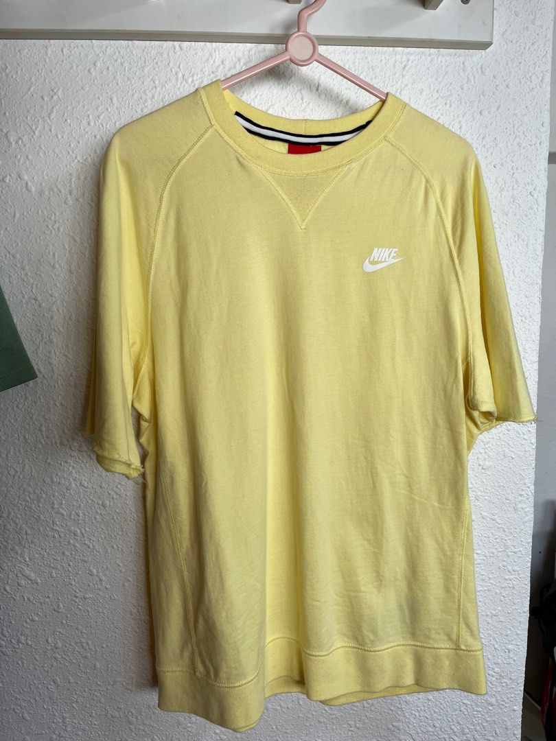 Nike pastel yellow oversized tshirt, Men's Fashion, Tops & Sets ...