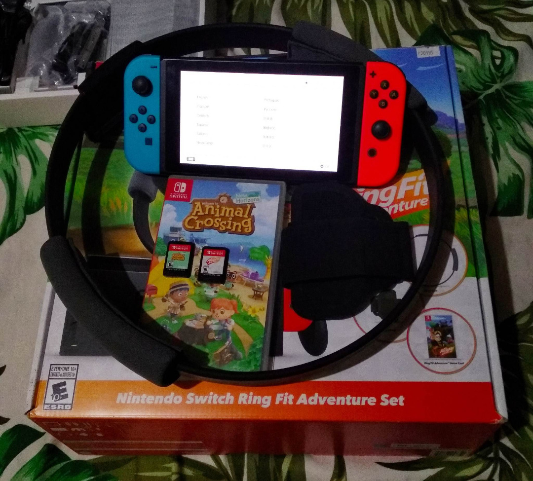 Nintendo Switch V2 + Ring Fit + Animal Crossing, Video Gaming, Video ...