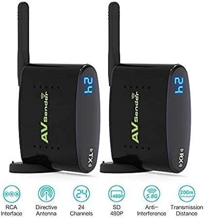 PAKITE Wireless AV Sender, PAT-635 5.8GHz 24 Channel 200m Wireless ...