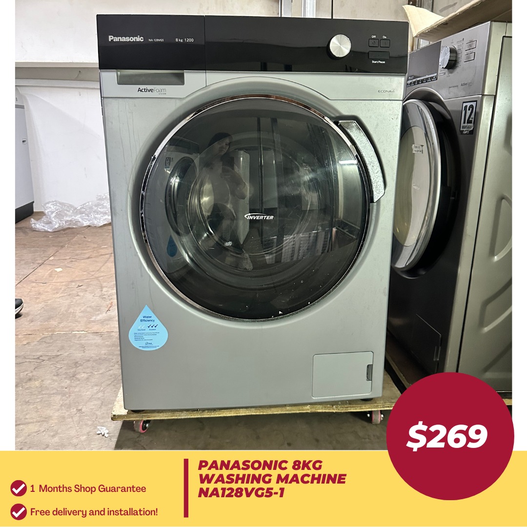 PANASONIC 8KG Front-Loader Washing Machine NA128VG5-1, TV & Home ...