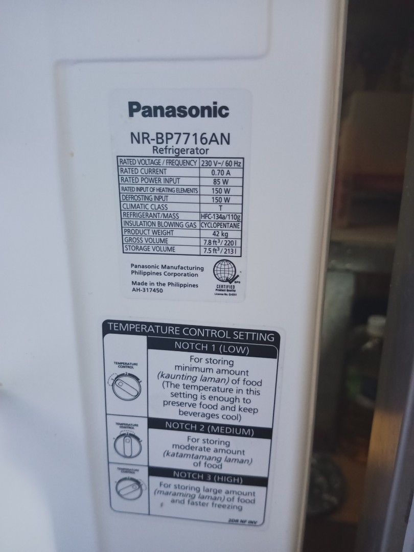 Panasonic inverter refrigerator, TV & Home Appliances, Kitchen ...