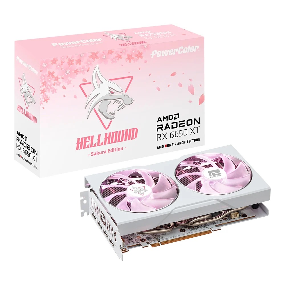 POWERCOLOR HELLHOUND SAKURA AMD RADEON RX 6650 XT 8GB GDDR6 AXRX 6650 ...