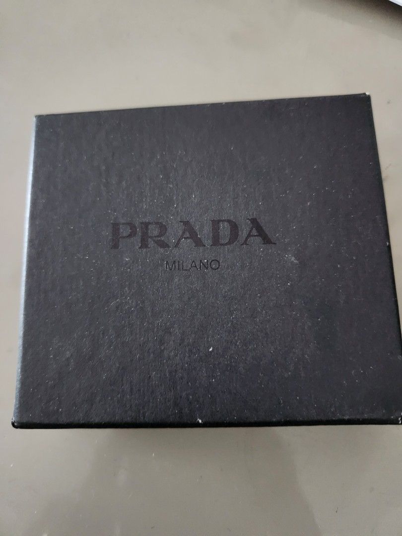 Prada logo metal key holder / bag tag accessories charm, Women's ...