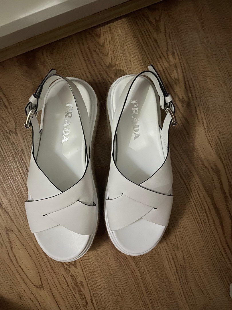 Prada wedge, Luxury, Sneakers & Footwear on Carousell