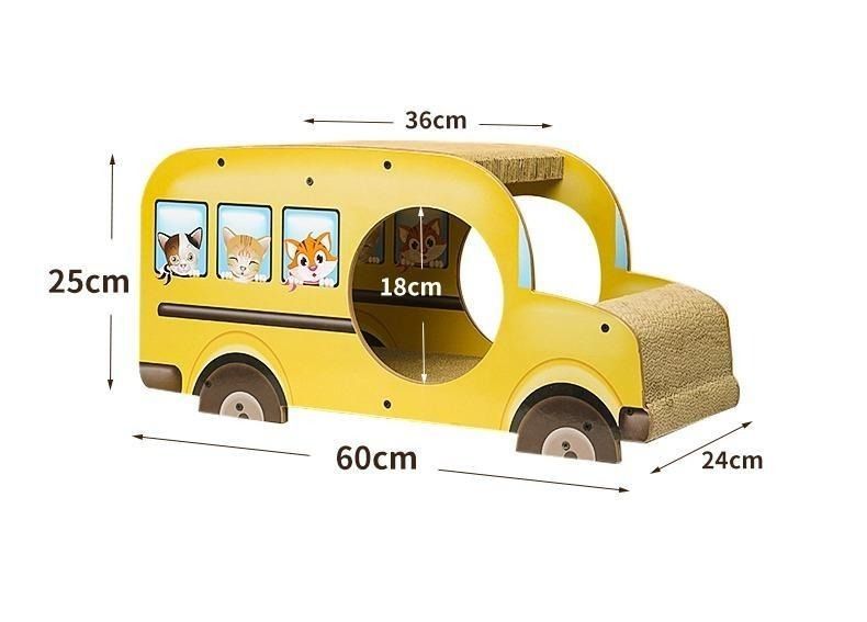 School Bus Scratch Board for cat pet non cat cage litter carrier condo ...