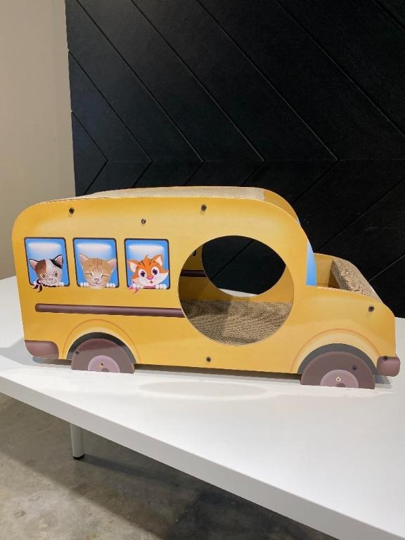 School Bus Scratch Board for cat pet non cat cage litter carrier condo ...