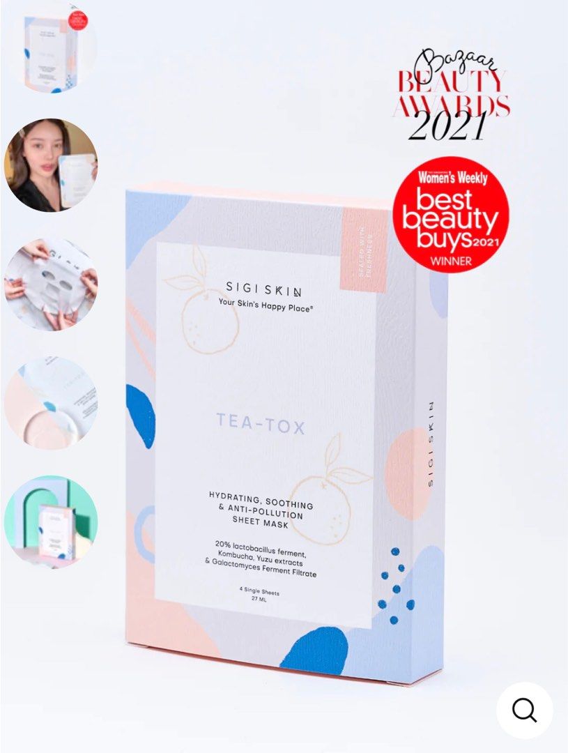 Sigi Skin Tea-Tox Sheet Mask, Beauty & Personal Care, Face, Face Care on Carousell