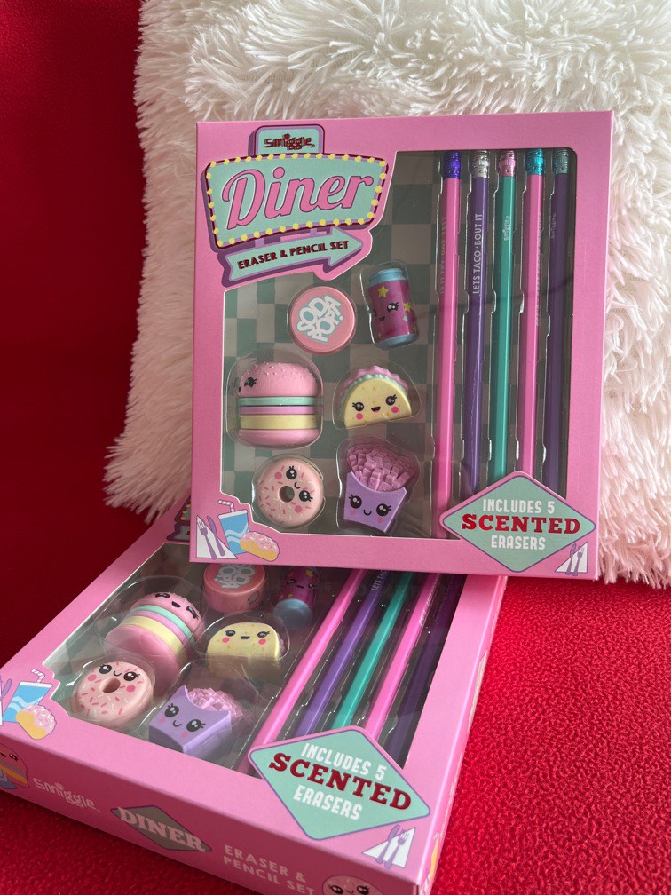 Smiggle Diner Eraser and Pencil Set, Hobbies & Toys, Stationary & Craft ...