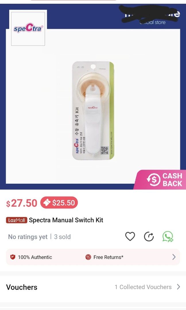 Spectra Manual Switch Kit (Hand Express), Babies & Kids, Nursing ...