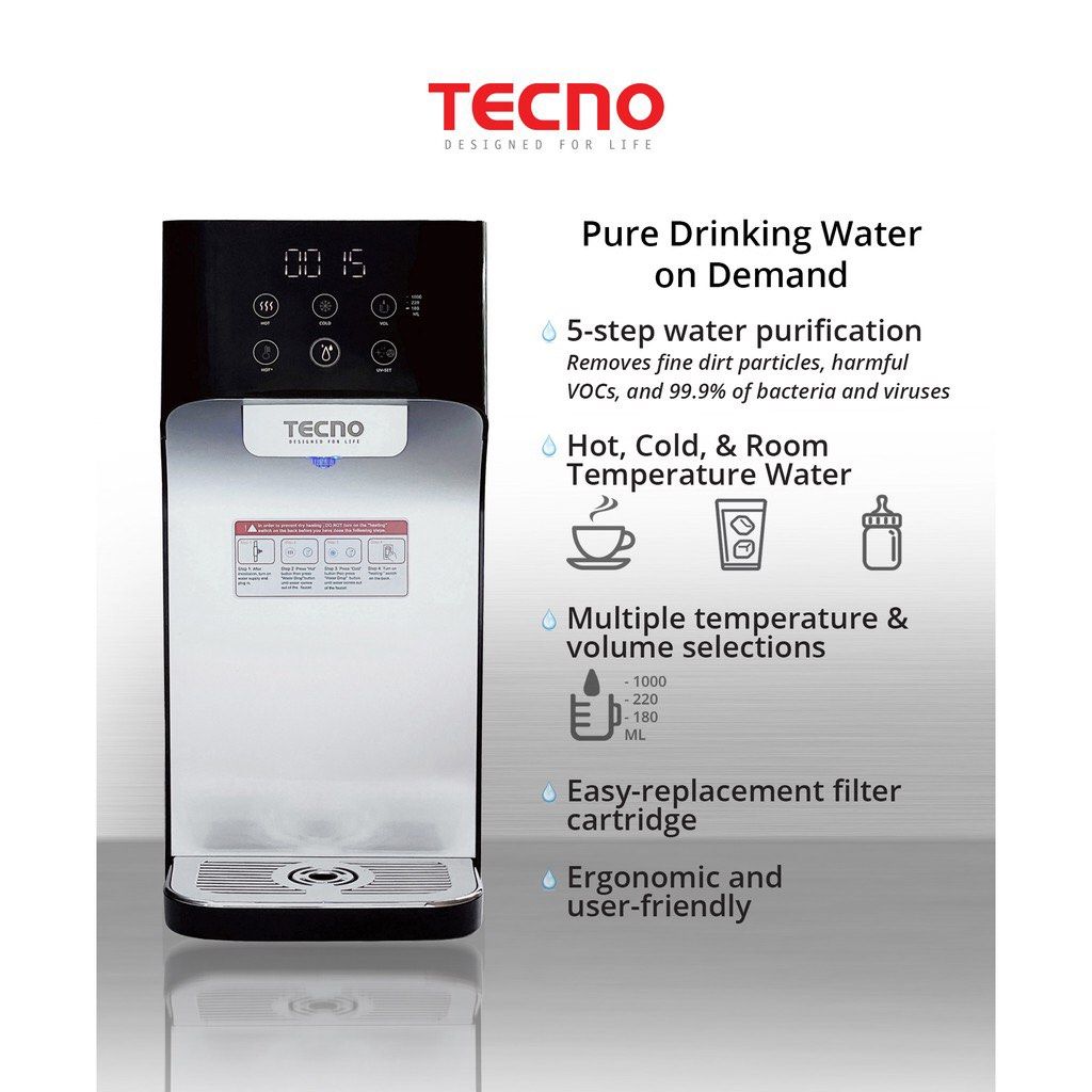 TECNO TWP388 Hot/Cold Water Dispenser, TV & Home Appliances, Kitchen ...