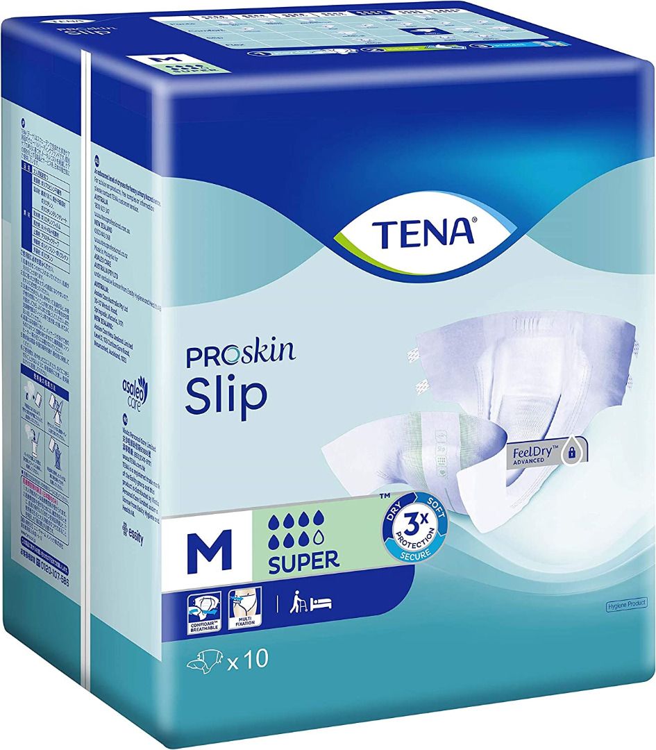 TENA PROskin Slip Super M 10ct, Health & Nutrition, Assistive & Rehabilatory Aids, Adult ...