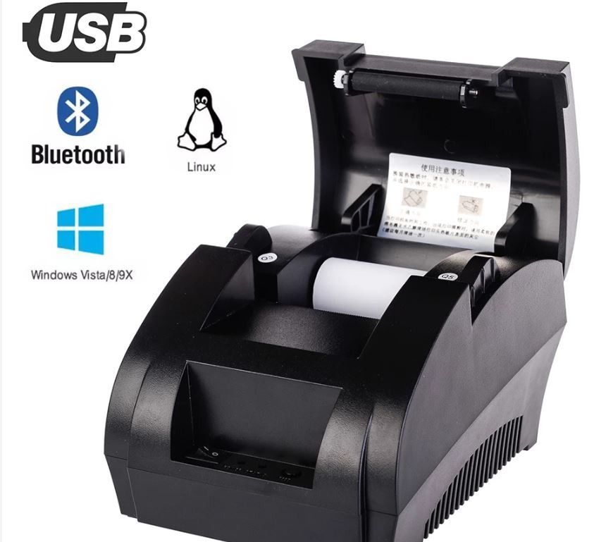 Thermal Label Printer POS Printer 58MM Portable Receipt Label Printer ...
