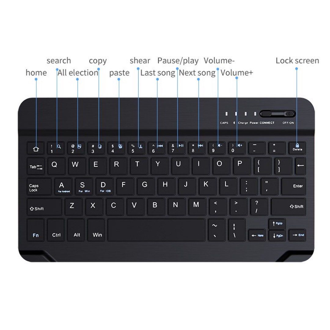 Universal Bluetooth Wireless Keyboard (Windows/Mac/Android/IOS ...