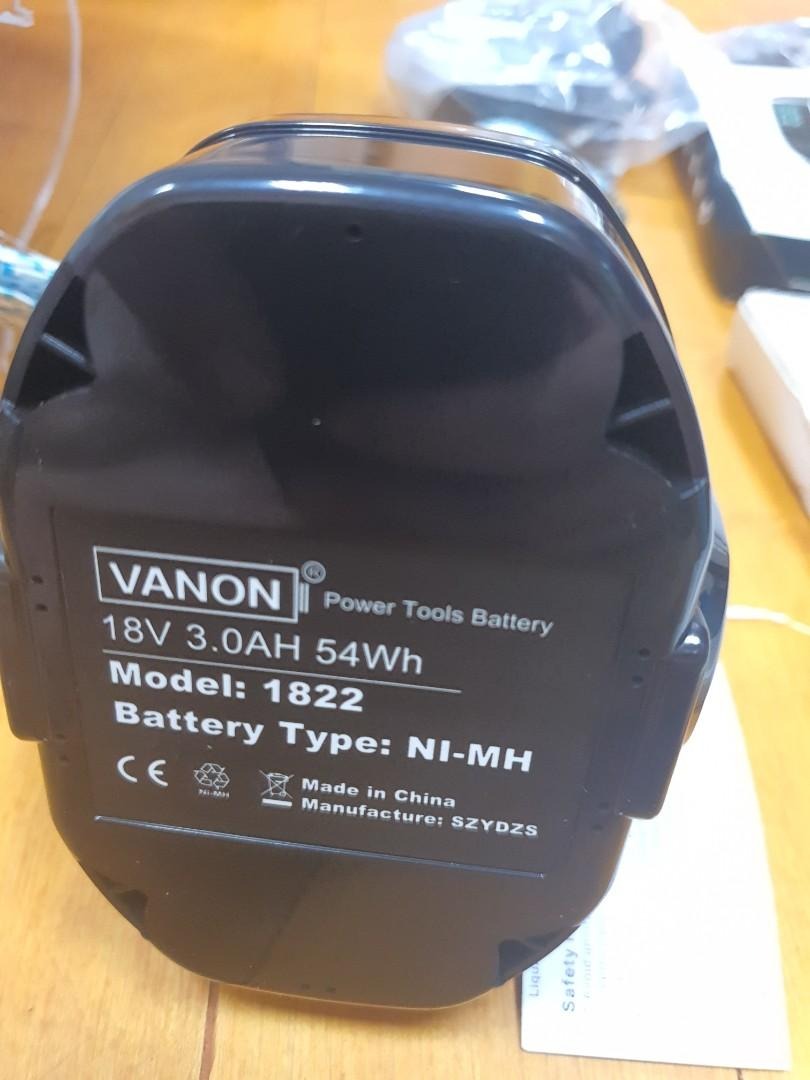 Vanon model 1822 18v 3.0aH 54Wh NI-MH battery, TV & Home Appliances ...