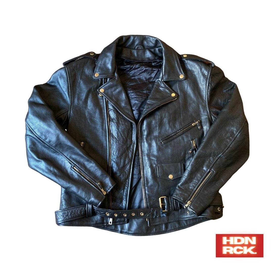 Vintage 80's Unik Leather Apparel Genuine Cowhide Leather Jacket, Men's ...