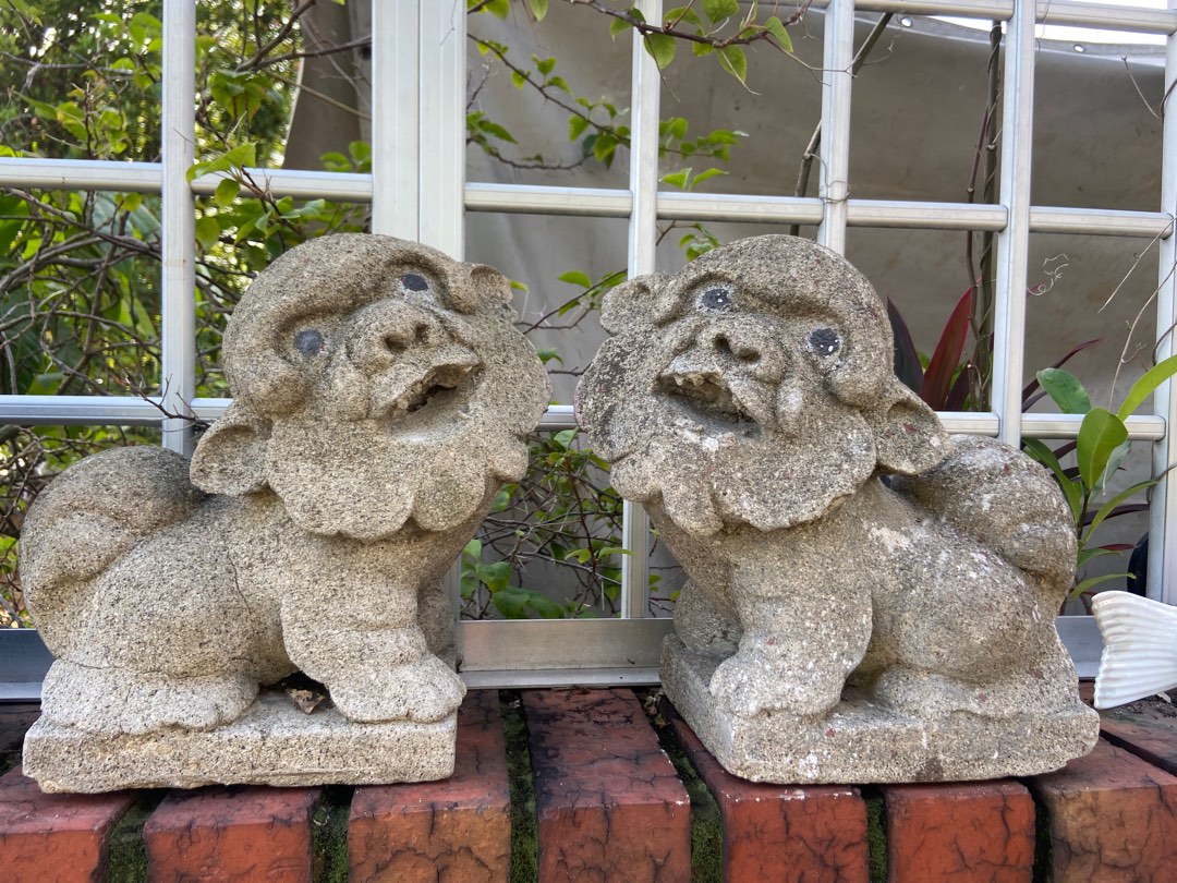 Vintage Pair Stone Foo Dog statue, Hobbies & Toys, Memorabilia ...