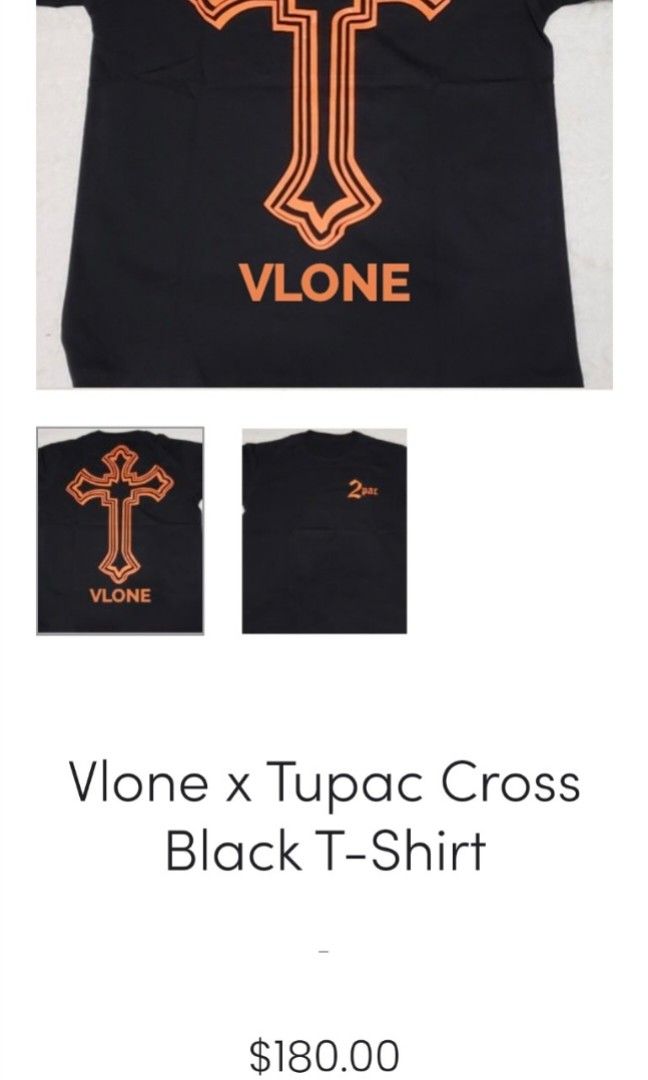 VLONE x TUPAC CROSS TEE, Men's Fashion, Tops & Sets, Tshirts & Polo ...