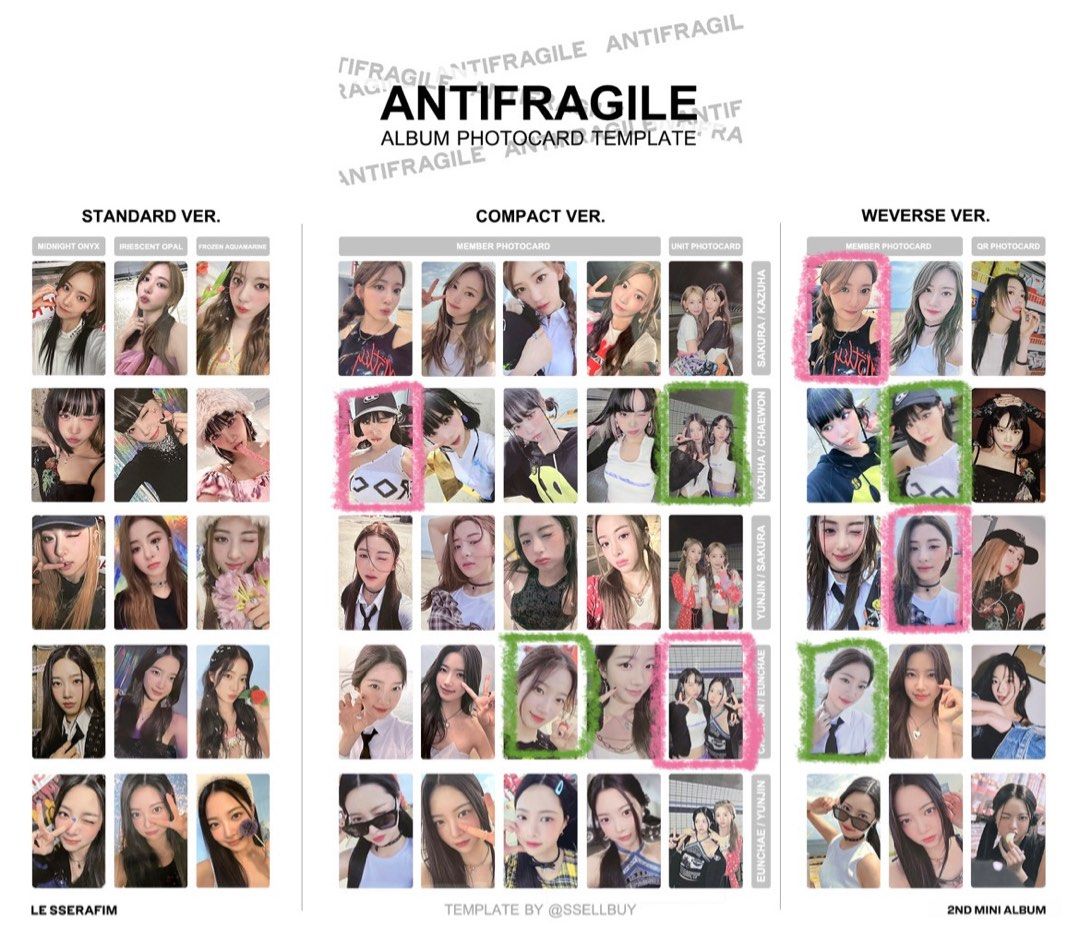 Wtt Le Sserafim Antifragile Weverse compact Pcs Hobbies Toys 