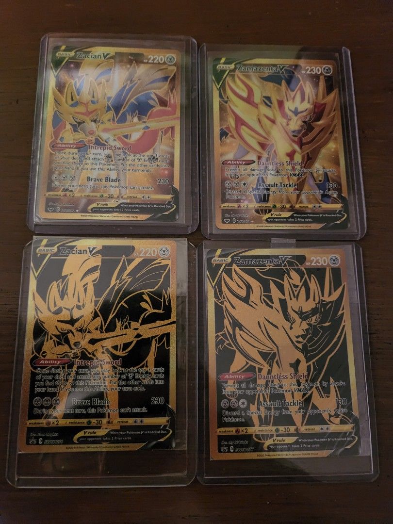 Zacian zamazenta gold pokemon card, Hobbies & Toys, Toys & Games on ...
