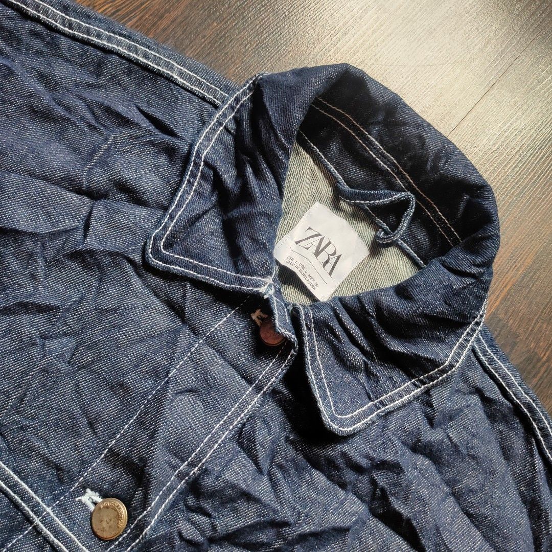 ZARA MAN ORIGINAL DENIM | Box Fit Light Denim Jacket, Men's Fashion ...