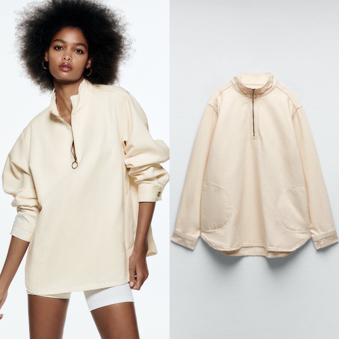 ZARA OVERSIZED OVERSHIRT, Women's Fashion, Coats, Jackets and Outerwear ...