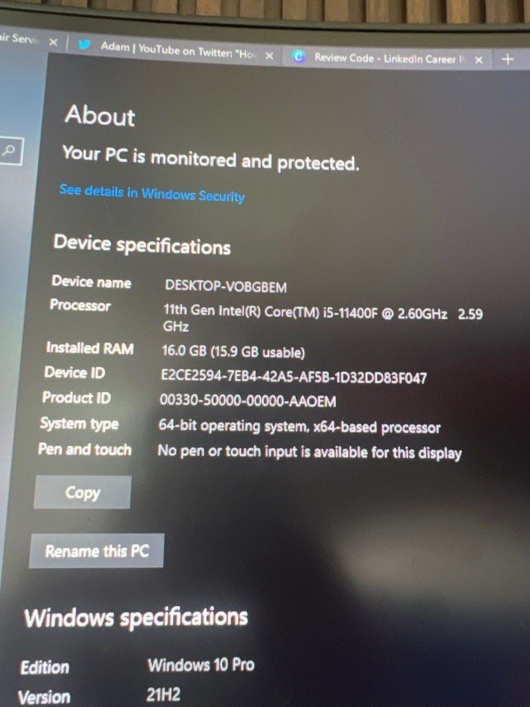 11th GEN Intel Core I5-11400F + GTX 1650 , Computers & Tech, Desktops ...