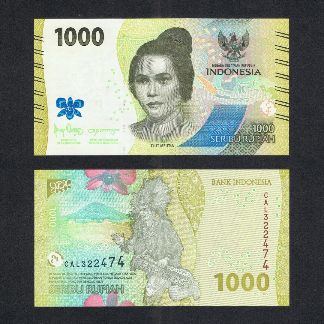 2022 INDONESIA 1,000 1000 RUPIAH P-162 UNC > TJUT MEUTIA BANDA NEIRA ...