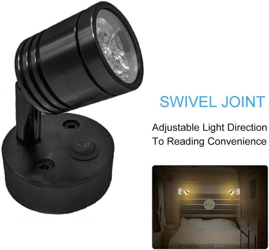 2pcs LED Spot Reading Light,Flexible 12V Cold White Light Campervan ...