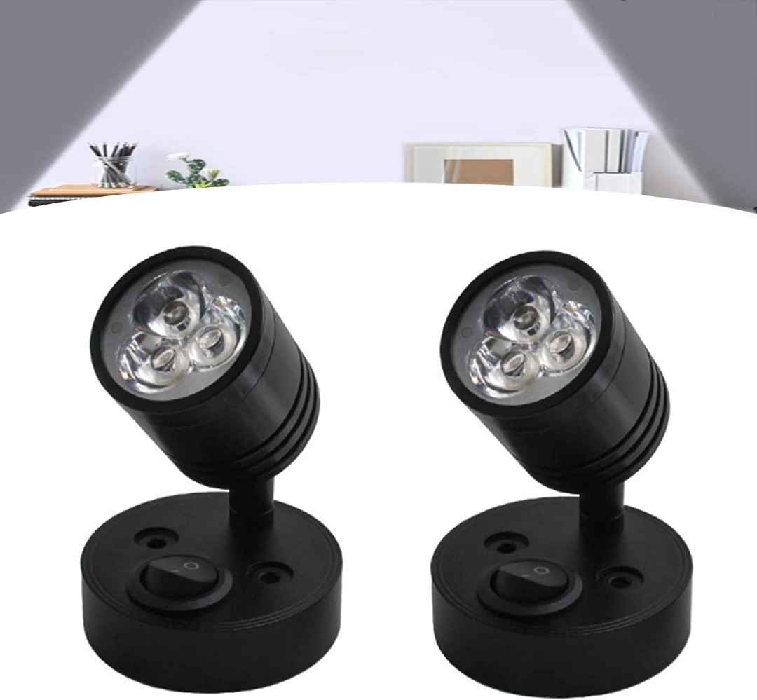 2pcs LED Spot Reading Light,Flexible 12V Cold White Light Campervan ...