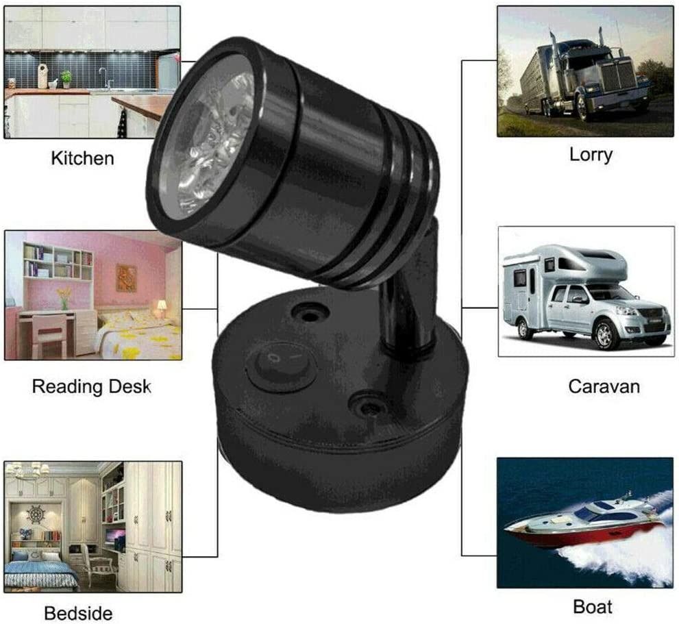 2pcs LED Spot Reading Light,Flexible 12V Cold White Light Campervan ...