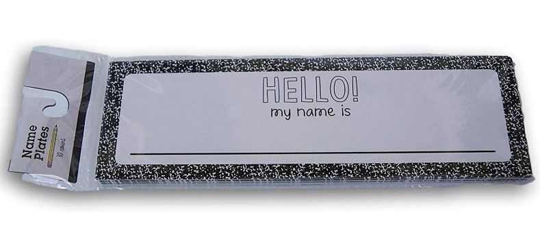 30 PC SET MADE FOR RETAIL Desktop Name Tag Composition Name Plate Hello ...
