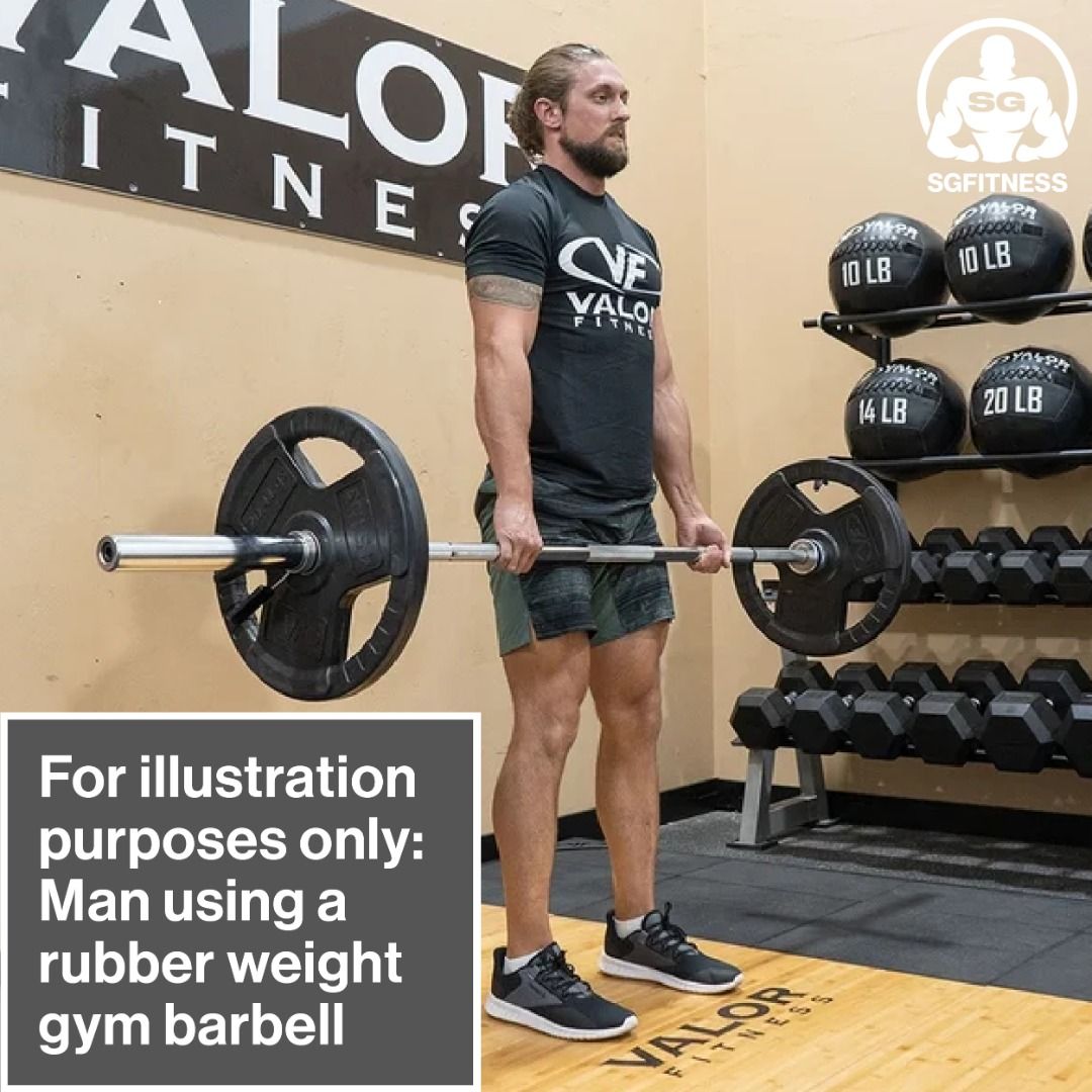 80KG Rubber Barbell Set (1.5M Olympic Barbell Bar), Sports Equipment ...