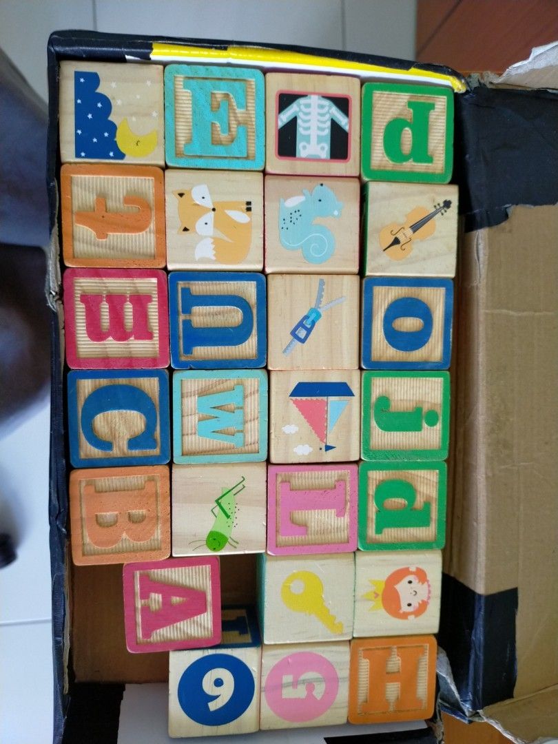 ABC wooden bricks, Babies & Kids, Infant Playtime on Carousell