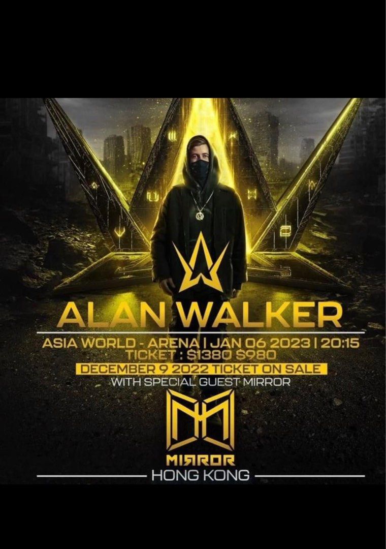 Alan Walker x Mirror 演唱會, 門票＆禮券, 活動門票 - Carousell