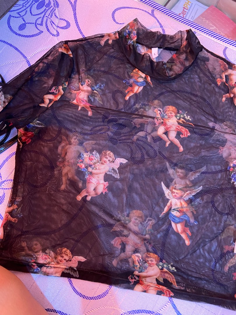 Angel mesh top, Women's Fashion, Tops, Blouses on Carousell