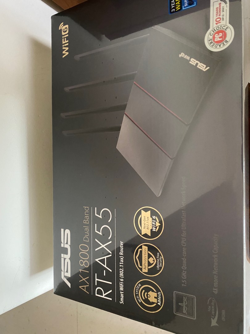 ASUS AX 1800 Dual Band RT-AX55 Wi-Fi Router, Computers & Tech, Parts ...