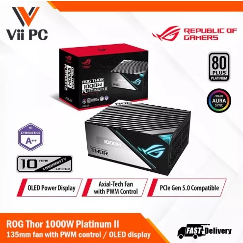ASUS ROG THOR 1000W Platinum II Gaming Power Supply Unit / ATX Power ...