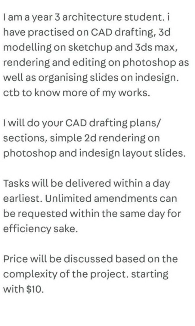 AUTOCAD/SKETCHUP/INDESIGN services, Business Services, Printing, Design ...