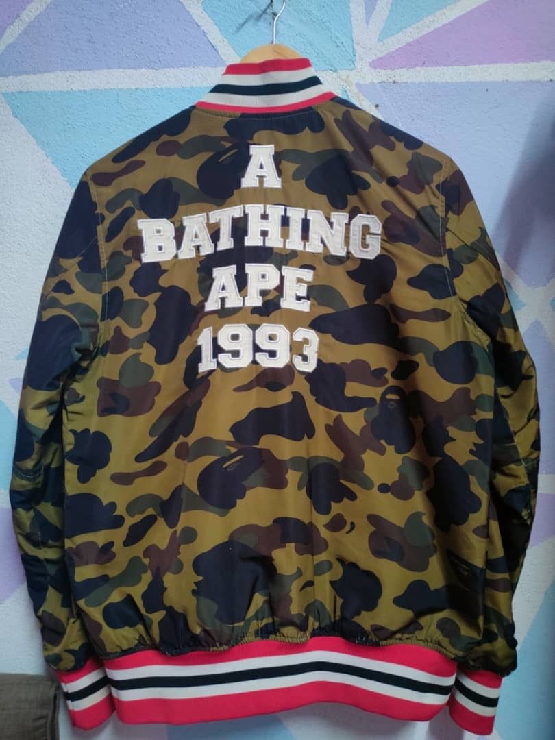Bathing ape varsity jacket original, Men's Fashion, Coats, Jackets and ...