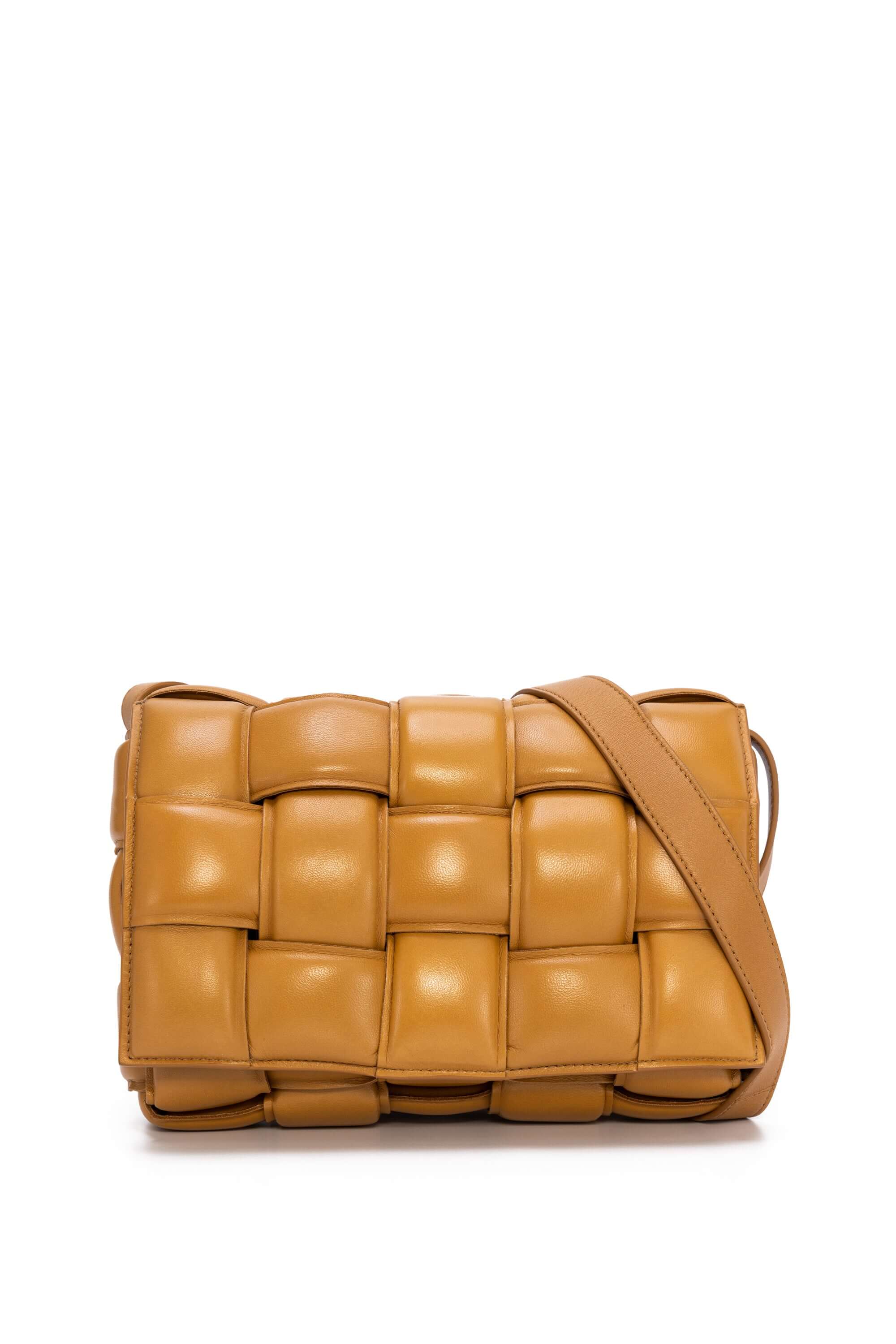 Bottega Veneta Padded Casette Shoulder Bag Intreccio Leather Brown ...