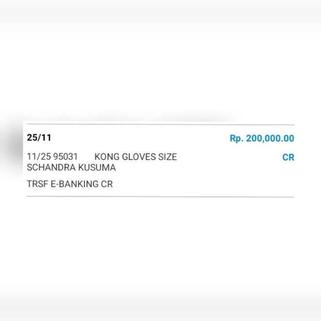 BUKTI TRF BUYER 2 PASANG GLOVES KONG ORIGINAL, Jasa, Lainnya di Carousell