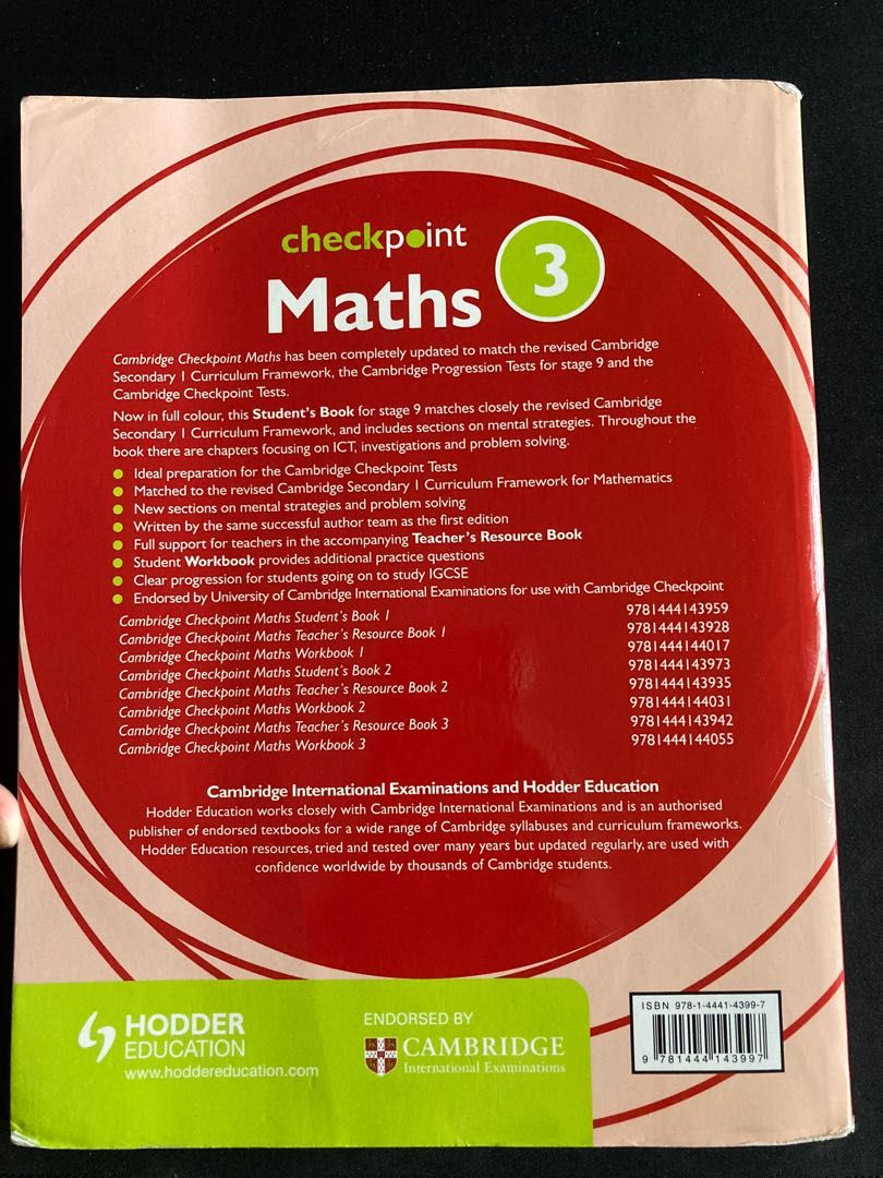 Cambridge Checkpoint Maths 3, Hobbies & Toys, Books & Magazines ...