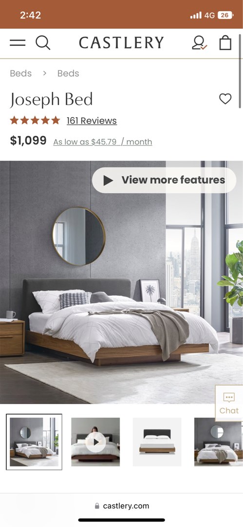 Castlery Joseph Bed, Furniture & Home Living, Furniture, Bed Frames ...