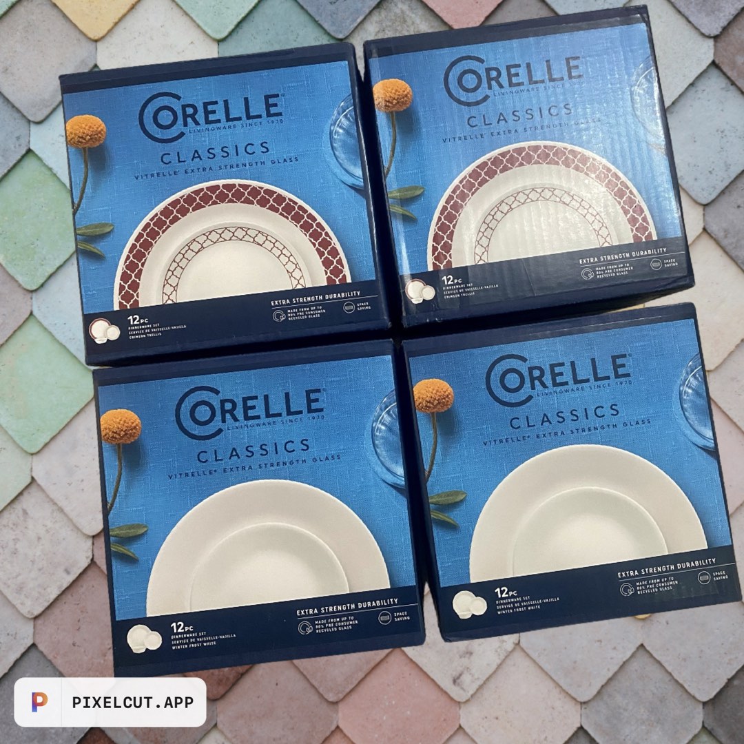 Corelle 12-pc Dinnerware, Furniture & Home Living, Kitchenware ...