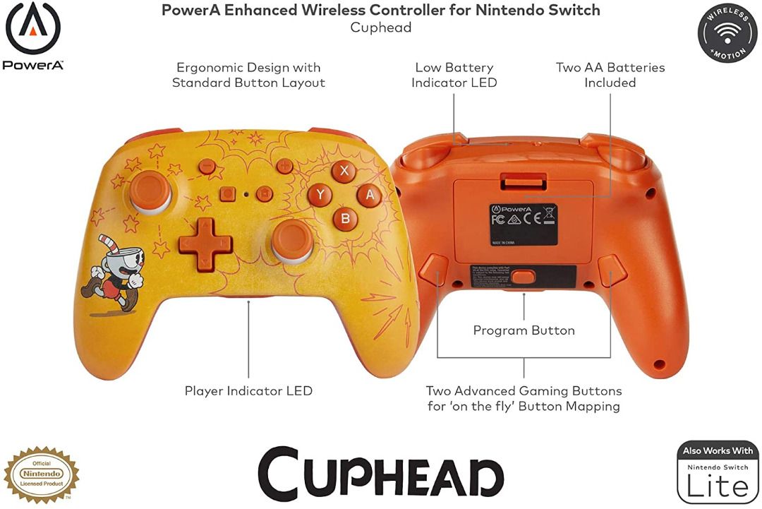 CupHead + Switch Wireless Pro Controller, Video Gaming, Video Games ...