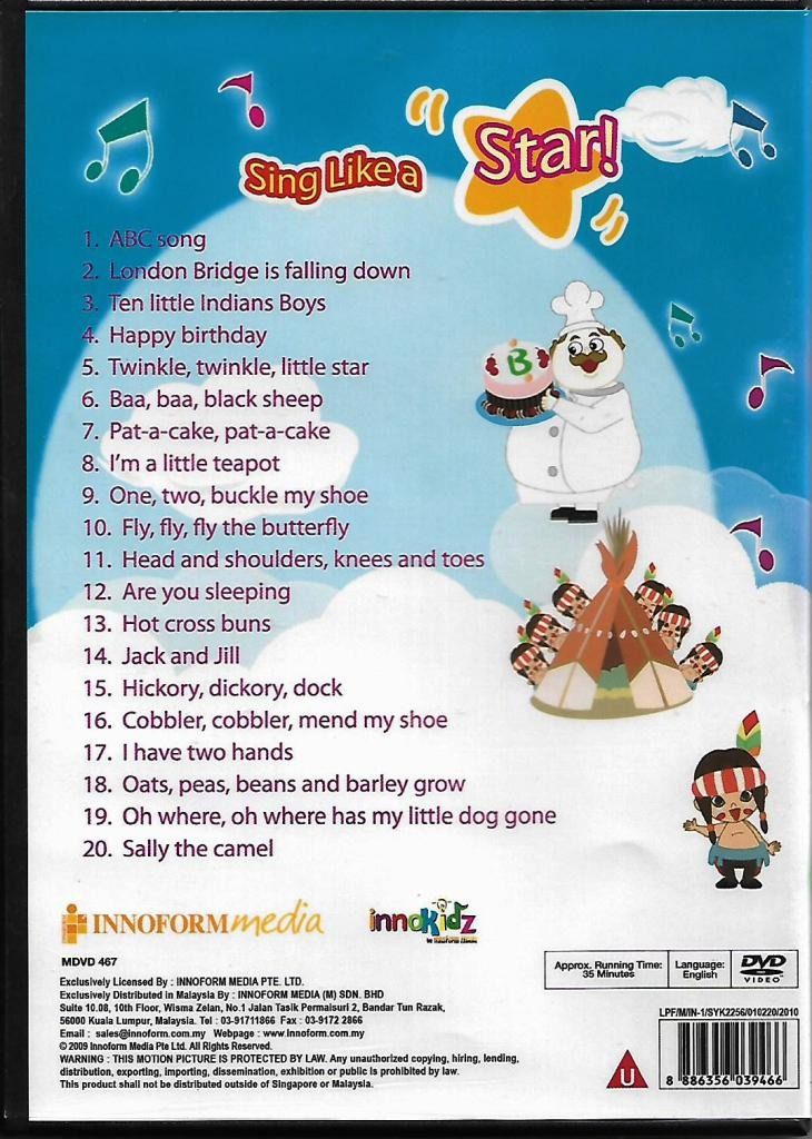 English Children Nursery Rhymes Sing-Along Karaoke Vol.2 DVD ABC Song ...
