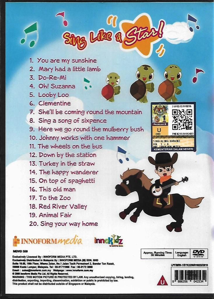 English Children Nursery Rhymes Sing-Along Karaoke Vol.4 DVD You Are My ...